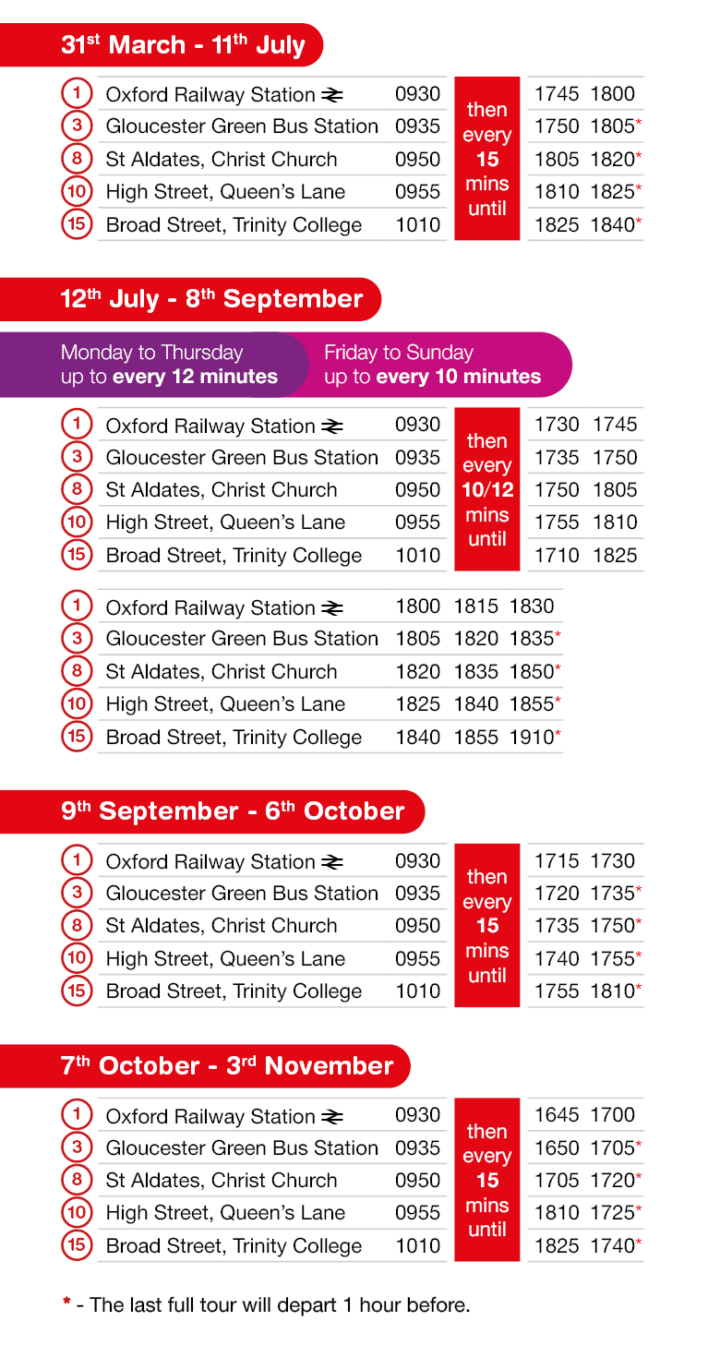 CSS-Timetable-only-Summer-2024 - City Sightseeing Oxford